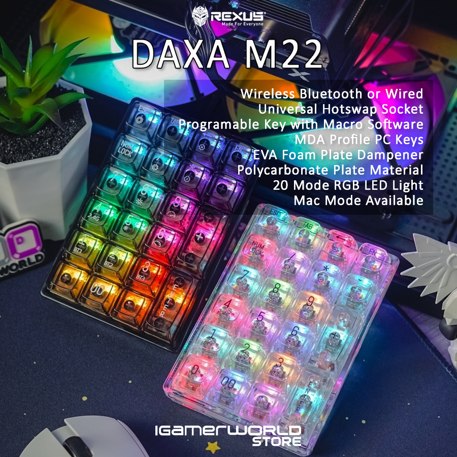 Jual Rexus Daxa M22 Wireless Mechanical Numeric Numpad Keyboard ...