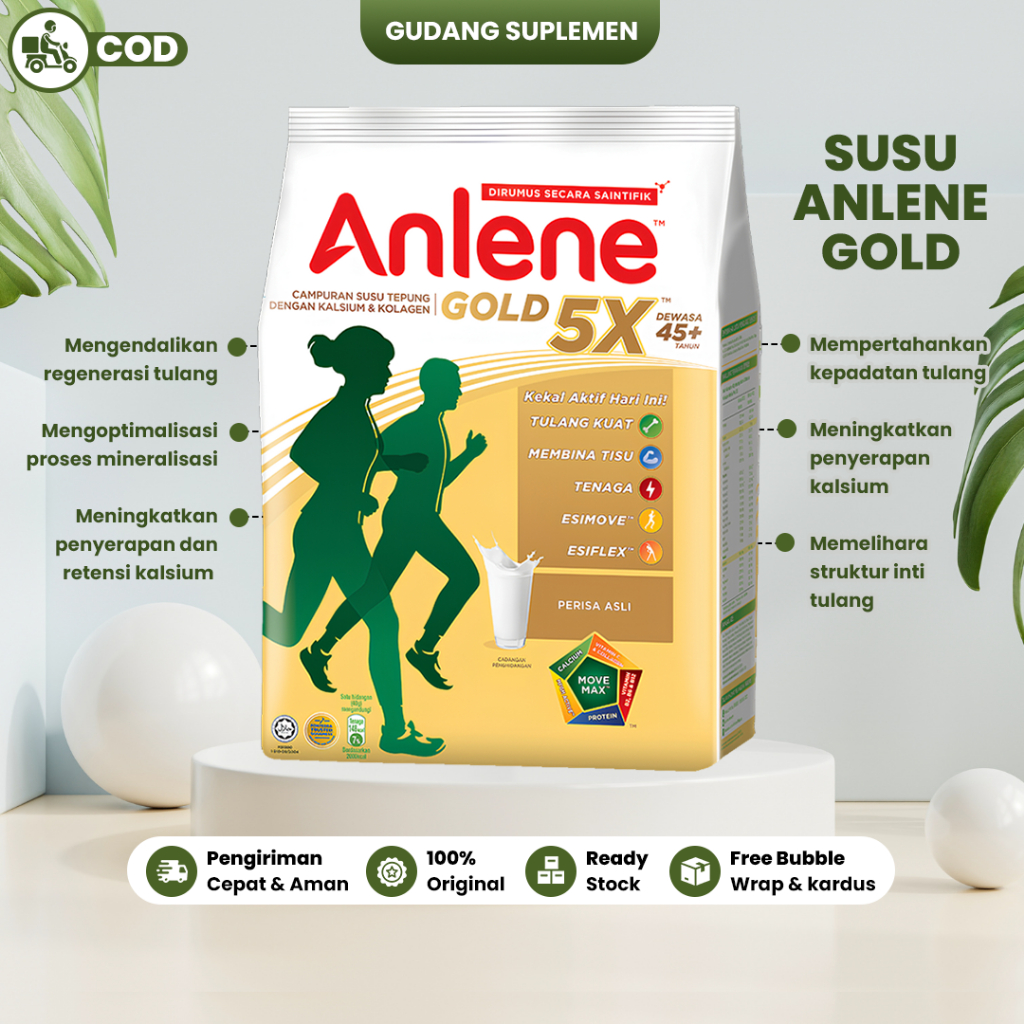 Jual Susu Anlene Gold 5X Malaysia Susu Bubuk Low Fat Milk Powder Susu ...