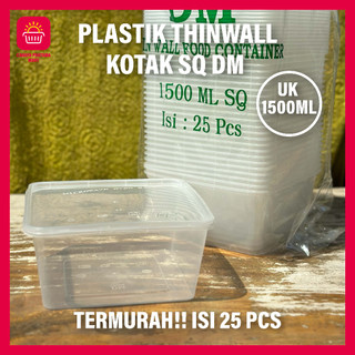 Jual Thinwall Square Kotak Makan ISI 25 PCS Plastik Persegi BESAR ...