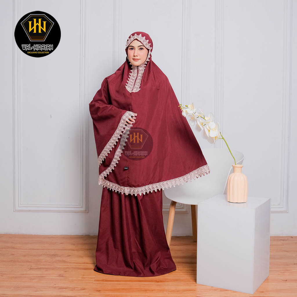 Jual Mukena Dewasa 2 In 1 Katun Premium Mukenah Renda Ziper Atasan ...