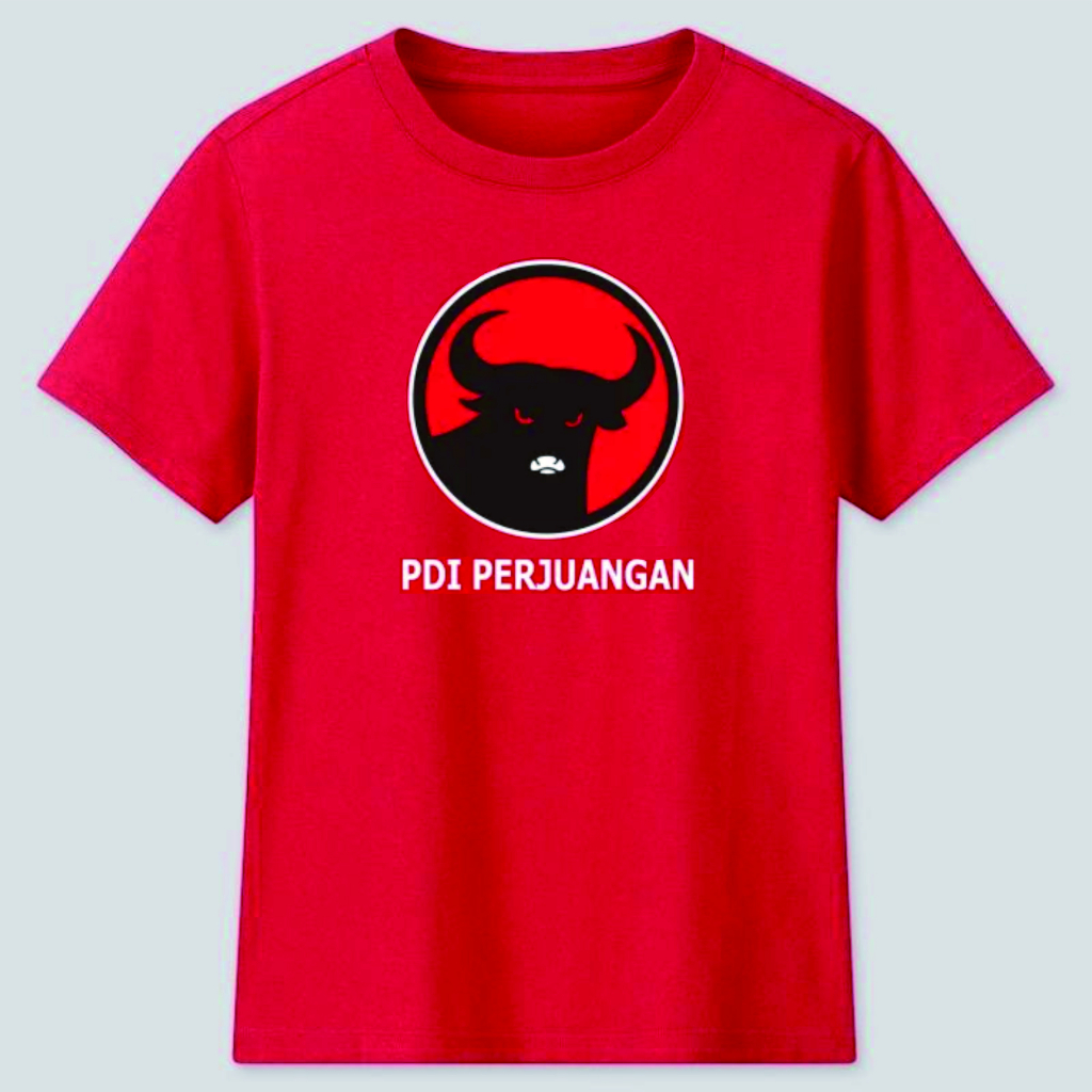 Jual KAOS PDI PERJUANGAN PDIP 2024 KAOS OBLONG 0-NECK LENGAN PENDEK DAN ...