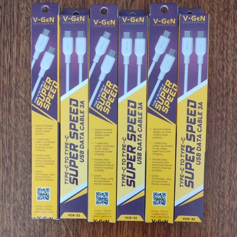 Jual Kabel Data V-Gen Vcb-32 Type-C To TypeC 3A | Shopee Indonesia