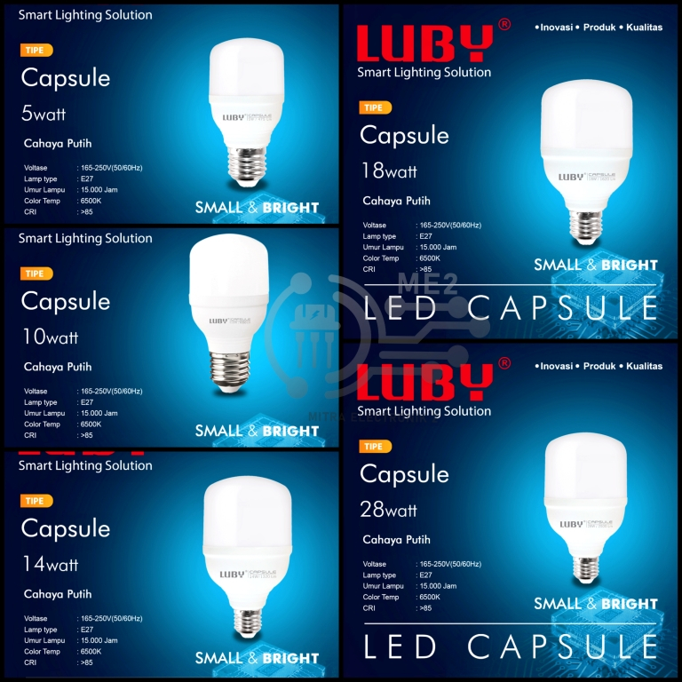 Jual Lampu Led LUBY Capsule Cahaya putih E-27 5 w 10w 14w 18w 28w ...