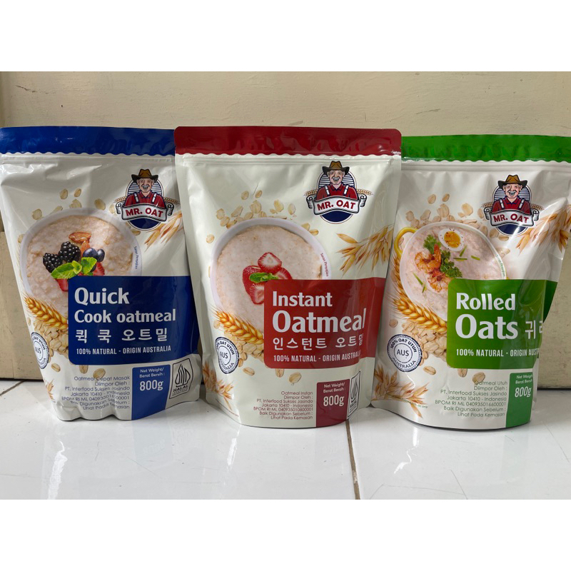 Jual mr. oat instant oatmeal / quick cook oatmeal / rolled oats 800gr ...