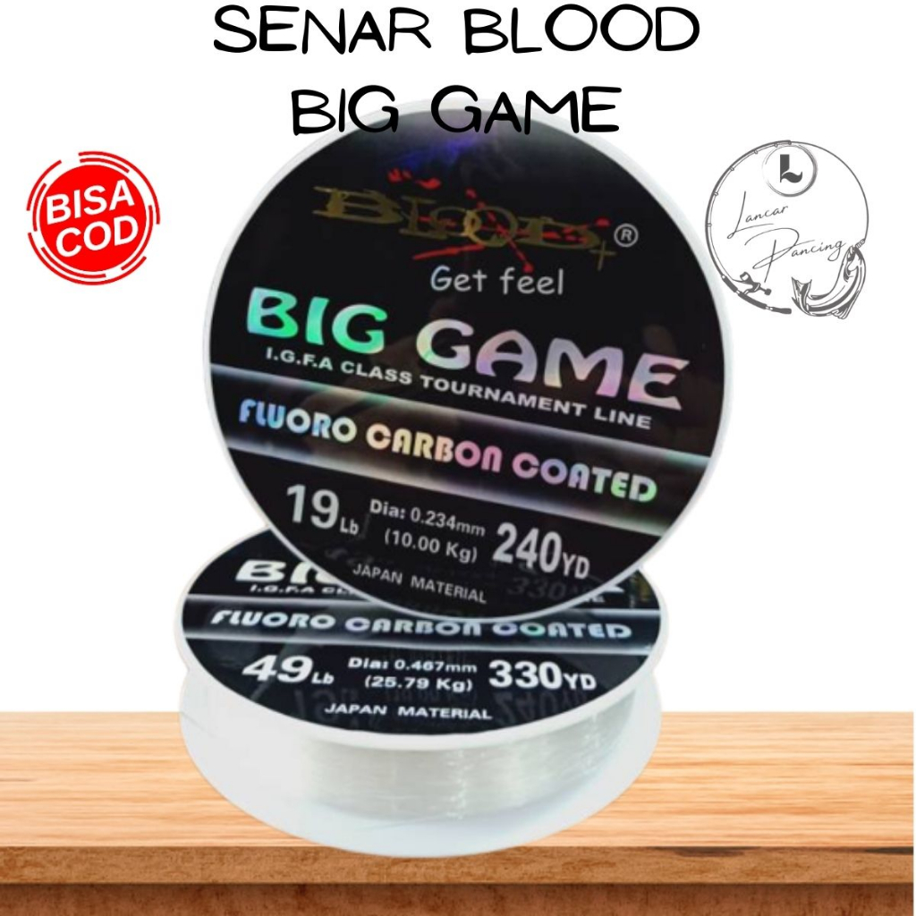Jual SENAR PANCING BLOOD BIG GAME FLUORO CARBON COATED | Shopee Indonesia