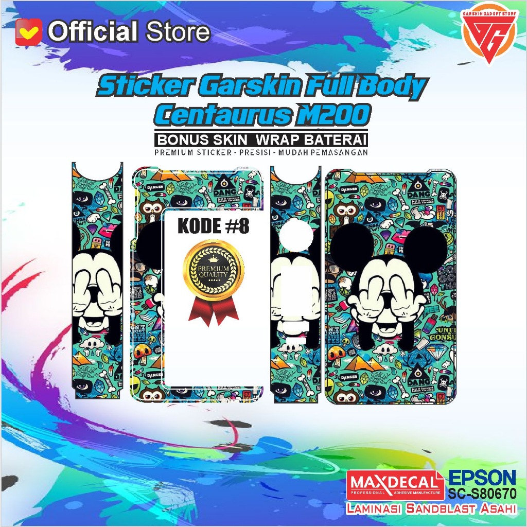 Jual Garskin Centaurus M200 Fullbody Skin Wrap 18650 Sticker Premium ...