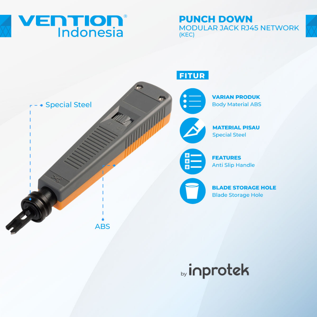 Jual Vention Punch Down Impact Tool Modular Jack RJ45 Network Panel KEC ...