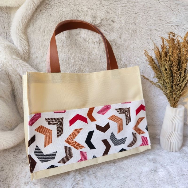 Jual Tas Kanvas Kotak Motif Kombinasi / Tas Souvenir Kanvas Simple ...