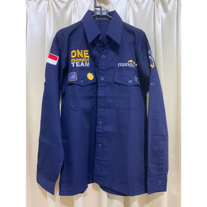 Jual Seragam PDL Bank Mandiri Biru Navy Panjang | Baju One Mandiri Team ...