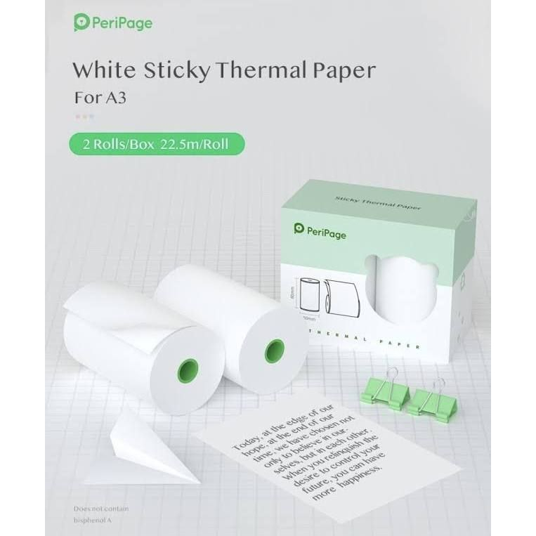 Jual PERIPAGE WHITE STICKER PAPER A3 80MM Original Thermal Stiker ...