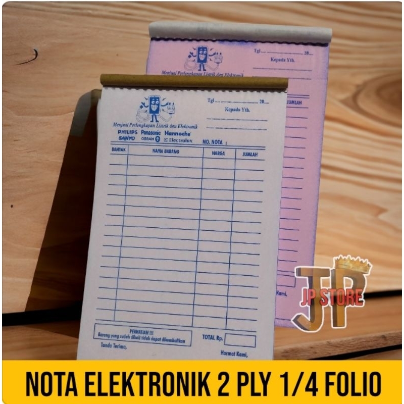 Jual NOTA TOKO ELEKTRONIK 2 PLY 1/4 FOLIO - SIAP KIRIM | Shopee Indonesia