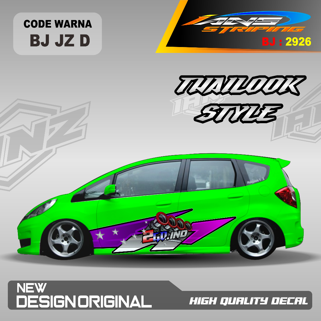 Jual BJ 2926-DECAL MOBIL STIKER HONDA JAZZ, BRIO, SIGRA, YARIS-STIKER ...
