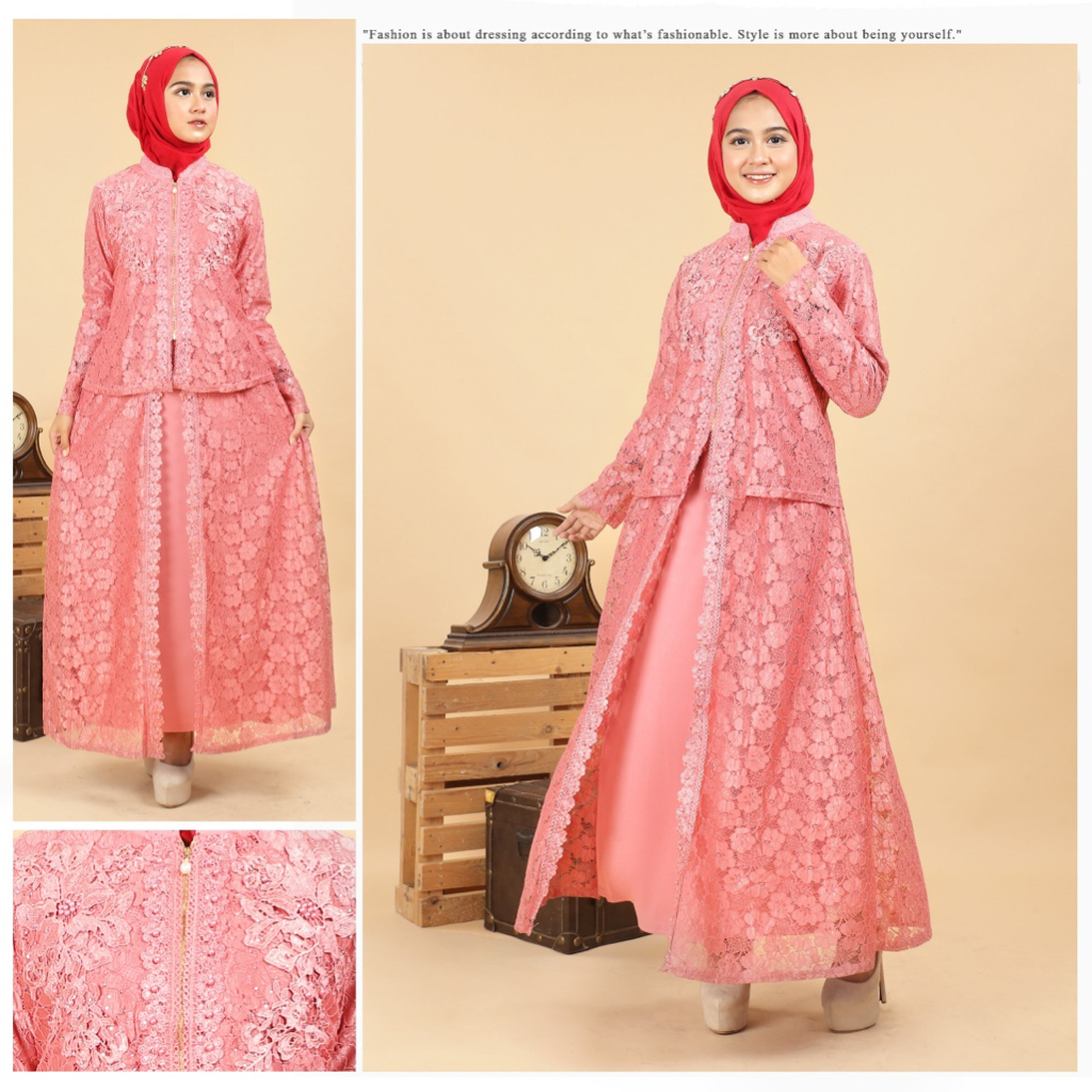Jual Gamis Brukat Pink | Shopee Indonesia