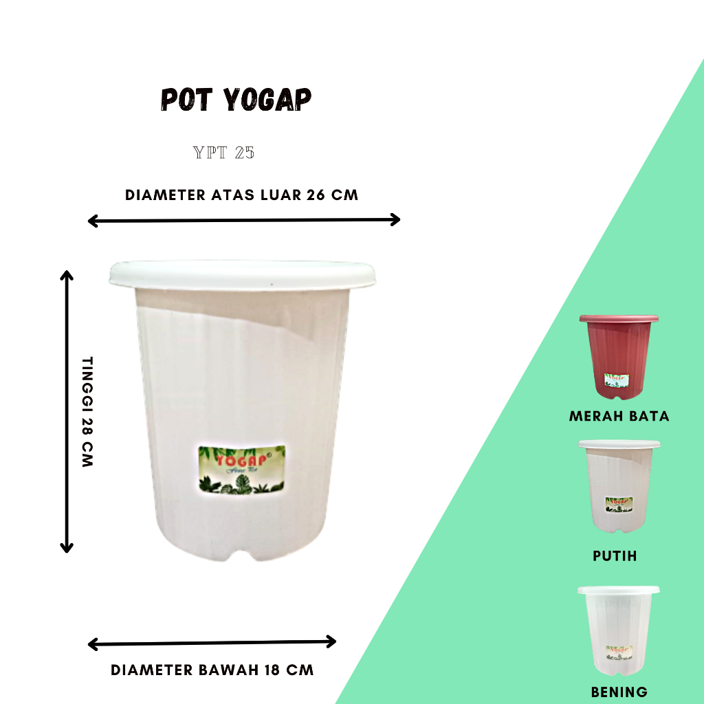 Jual Pot Bunga Bulat Tinggi YPT Ukuran 25 Yogap Original | Shopee Indonesia