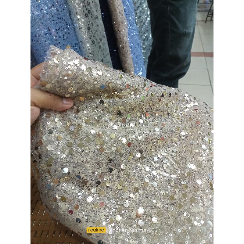 Jual Kain Tille Tulle Payet Sequin / Payet Sequin Mix Mutiara / Harga ...