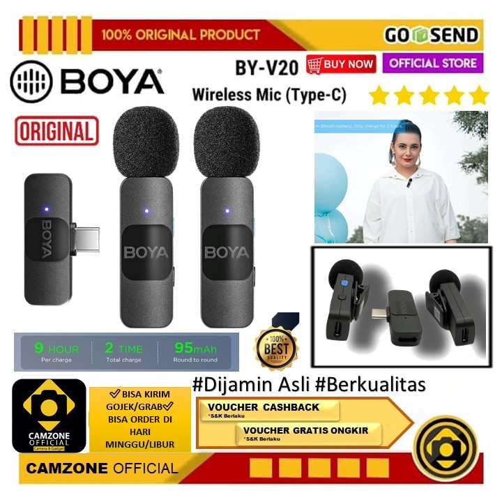 Jual Boya BY V20 Wireless Lavalier Microphone for USB Type C Device | Shopee Indonesia
