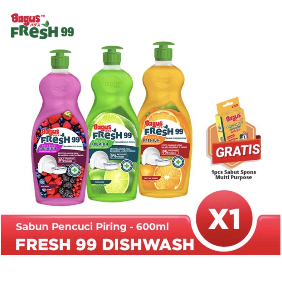 Jual Bagus Fresh 99 Cairan Pencuci Piring - Botol 600ml | Shopee Indonesia