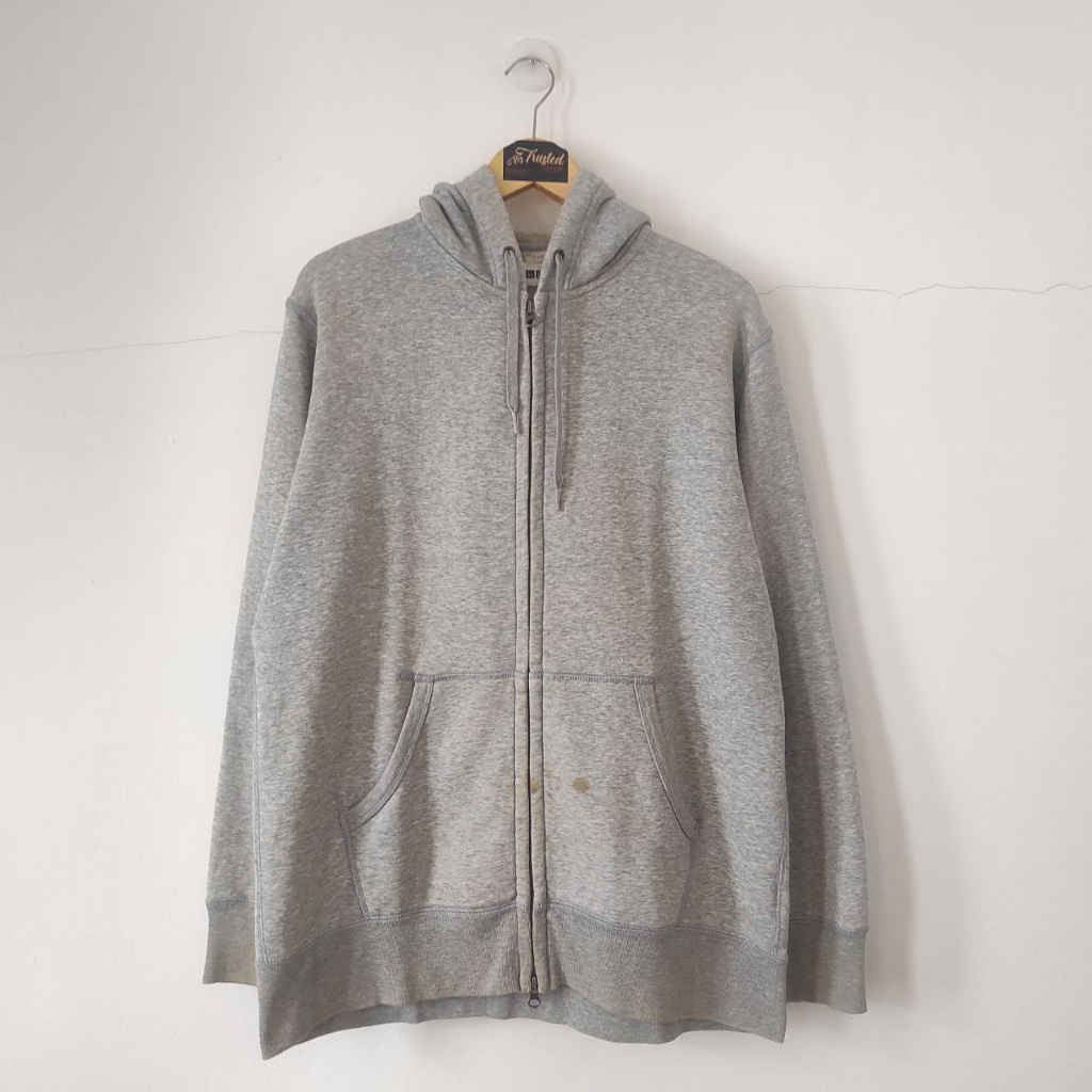 Jual Uniqlo Zip Hoodie - Abu Abu (size XL) | Shopee Indonesia