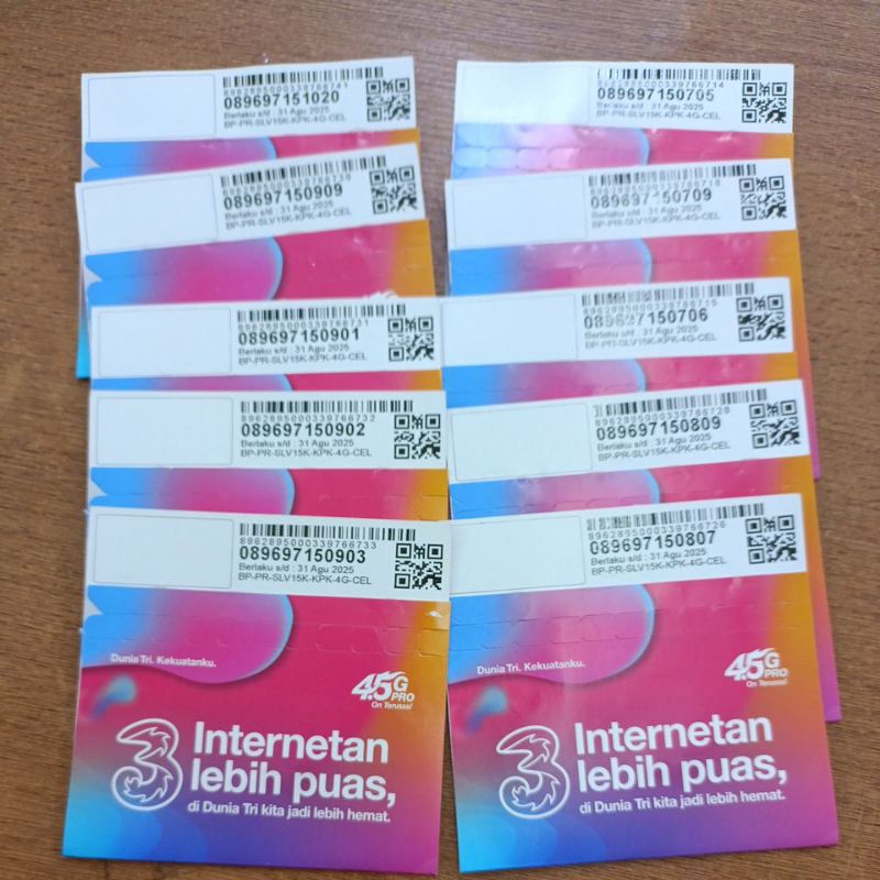 Jual Perdana 3 super cantik tri/ three triple kembar / Rapi kartu 4G ...
