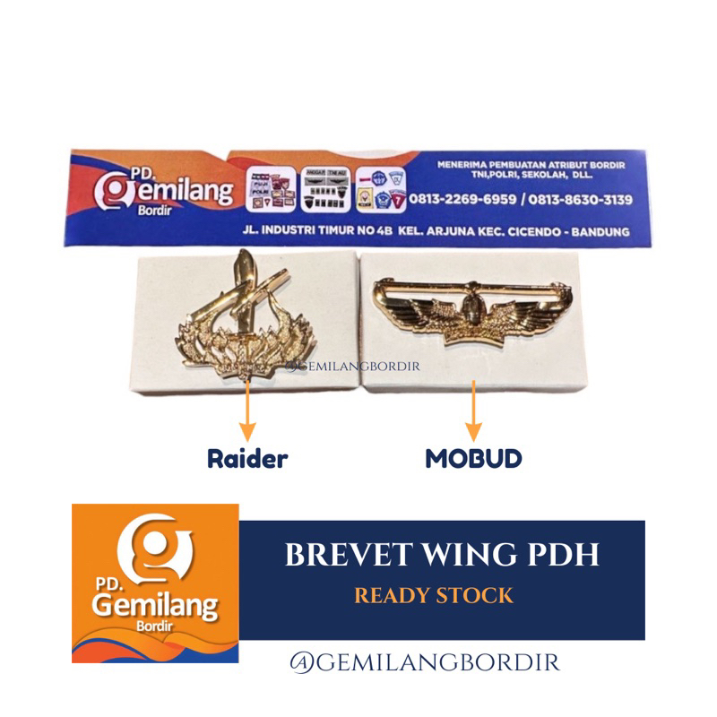 Jual BREVET WING PDH TNI-AD | Raider - Mobud | Brevet wing PDH TNI ...