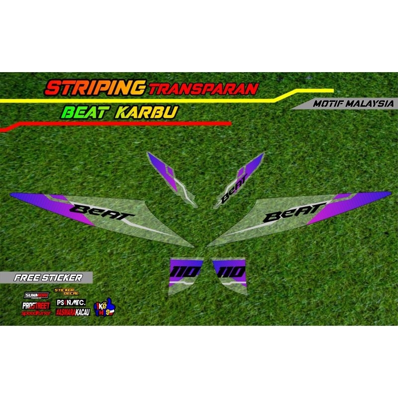 Jual striping transparan beat karbu motif Malaysia | Shopee Indonesia