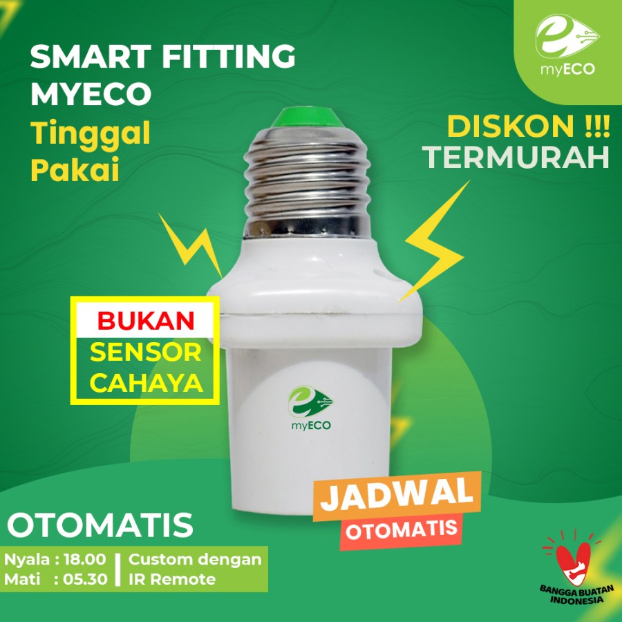 Jual Fitting fiting piting bohlam lampu teras jadwal waktu timer on ...