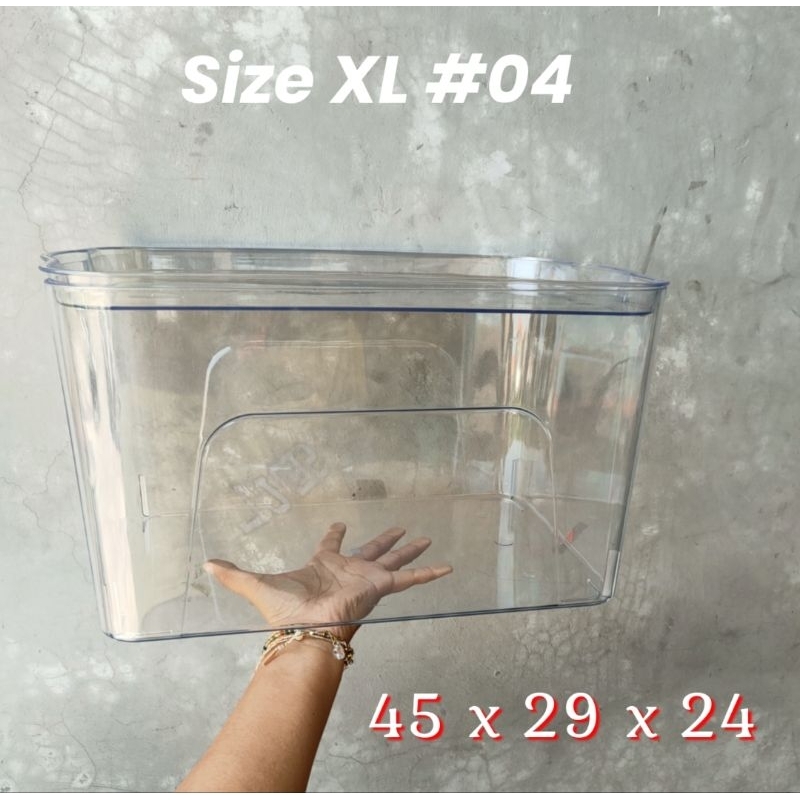 Jual Box storage Kotak Bening Aesthetic Estetik dengan tutup plastik ...