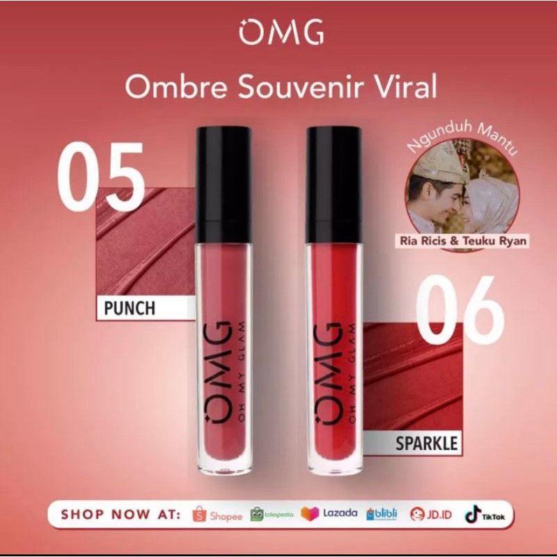 Jual (FREE GIFT) PAKET OMBRE LIPSTIK OMG lip matte tahan lama ...