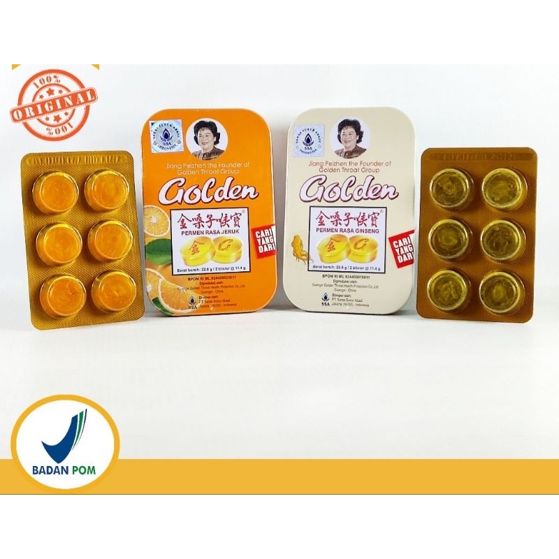 Jual Permen Golden throat rasa jeruk dan ginseng Permen tenggorokan ...