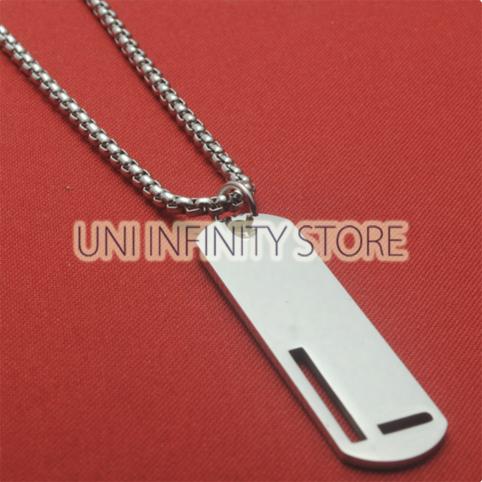 Jual JWNE0617 Kalung Pelat Nama Tentara Inisial Huruf Perak Krom Polos ...