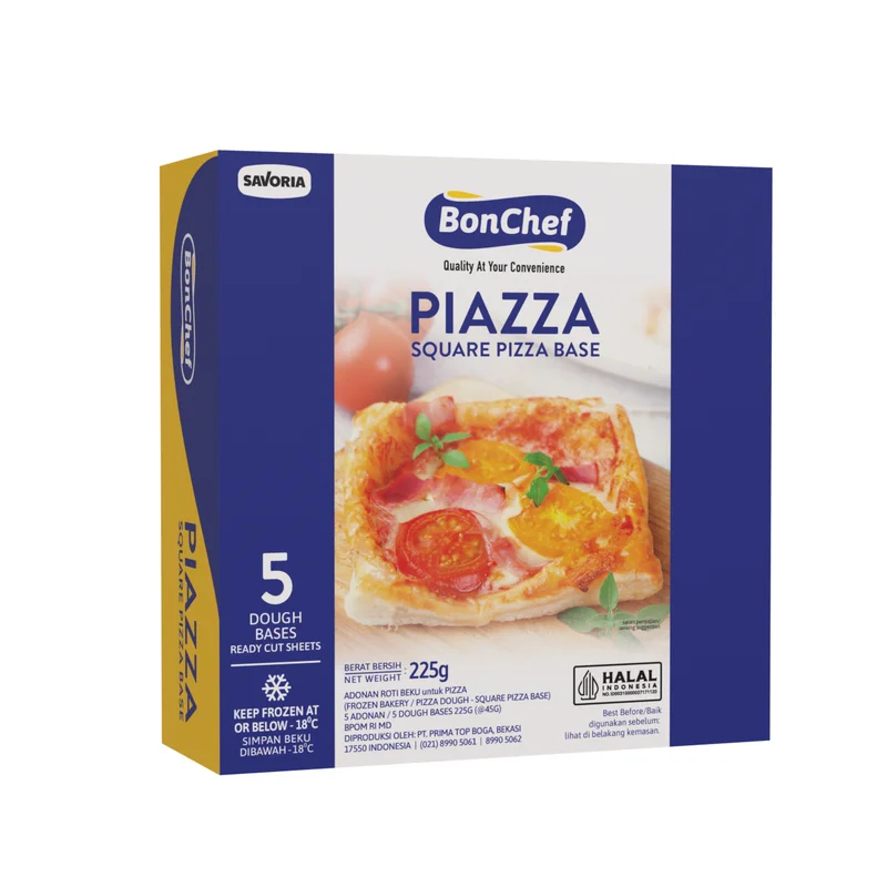 Jual BONCHEF SQUARE PIZZA BASE UK 12X12CM ISI 5 LEMBAR 225GR, INSTANT ...