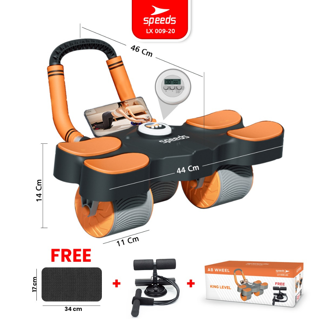 Jual SPEEDS Ab Wheel 2in1 Ab Roller Wheels Plank Trainer Abdominal Core ...