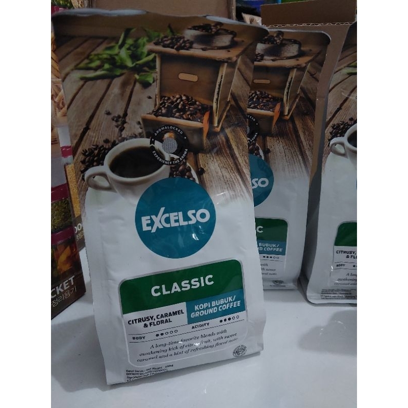 Jual Kopi Bubuk Excelso Classic 200gr pouch [original] | Shopee Indonesia