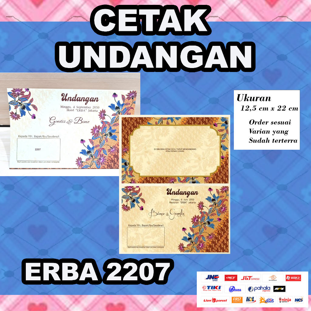 Jual CETAK UNDANGAN COSTUM ERBA 2207 | Shopee Indonesia