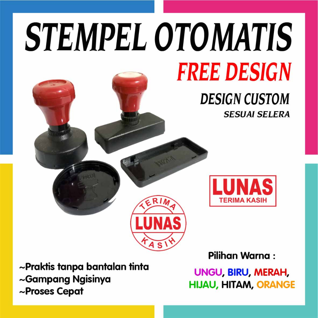 Jual Stempel Flash Custom/Lunas/Perusahaan/Toko dll (Ukuran Standar) | Shopee Indonesia