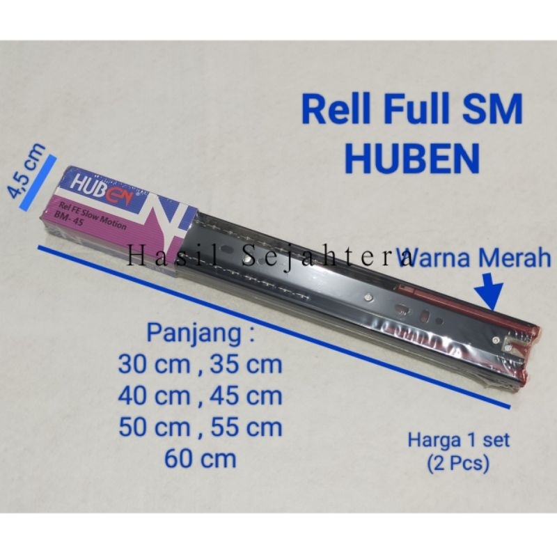 Jual Rel Laci Double Full Extension Slow Motion SM BM 45 Soft Close ...