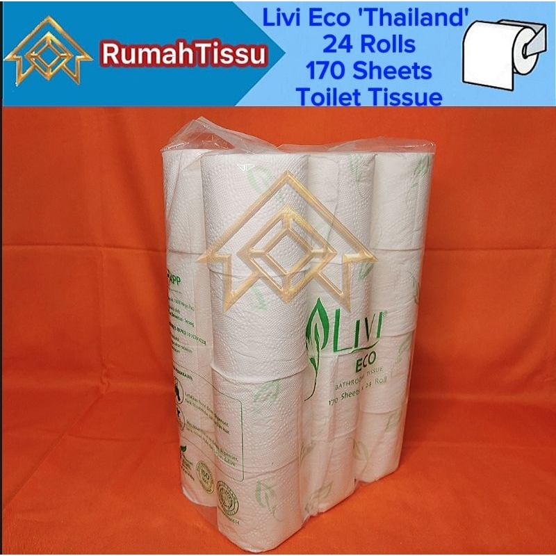 Jual Tisu Livi Eco Bathroom Tissue 170 Sheets 24 Rolls 2 Ply Thailand ...