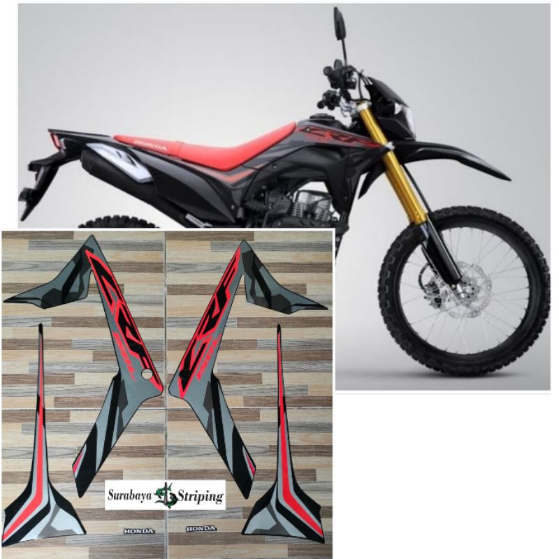 Jual Striping sticker Honda CRF hitam Lis merah tahun 2019 2021 ...