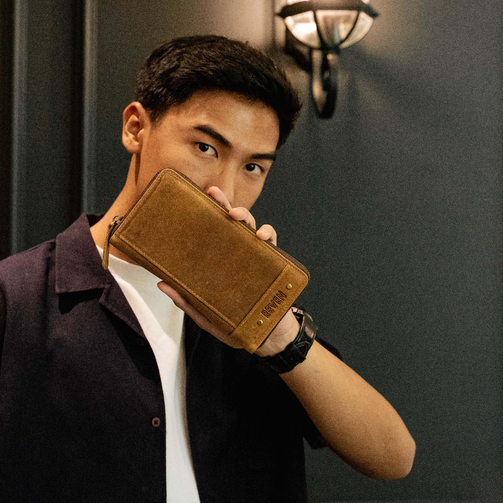 Jual Reven Leather Abimana Wallet - Mini Pouch Dompet Panjang Pria ...