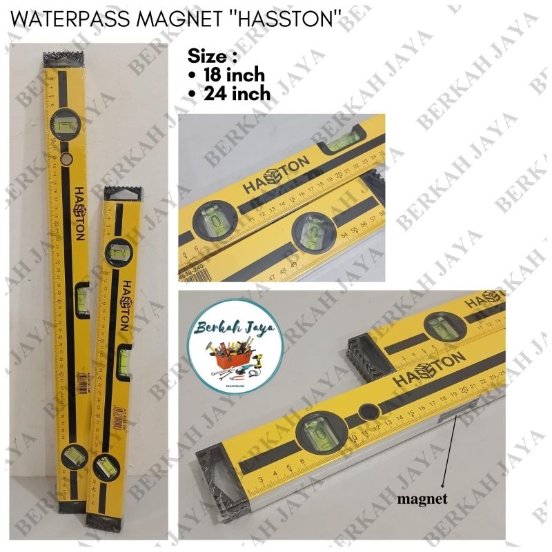 Jual WATERPASS Magnet HASSTON Prohex 24" / 18" Waterpas Magnit Berani ...