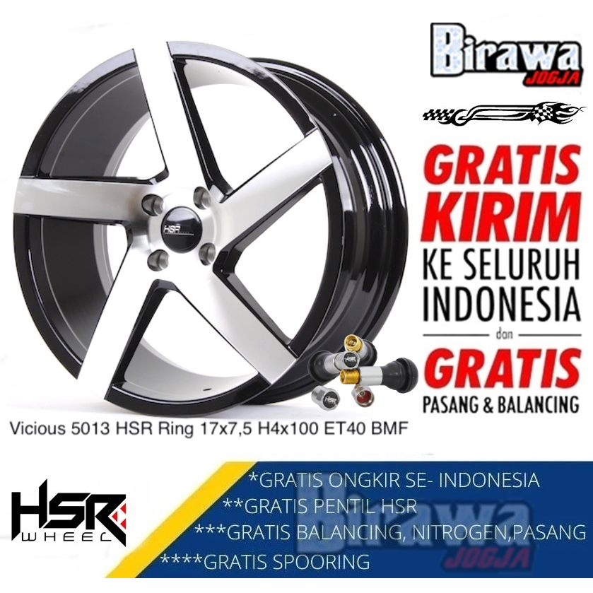 Jual Velg Racing Ring 17 HSR VICIOUS R17 Pcd 4x100 Untuk Mobil City, Vios, Sirion, Swift, Raize ...
