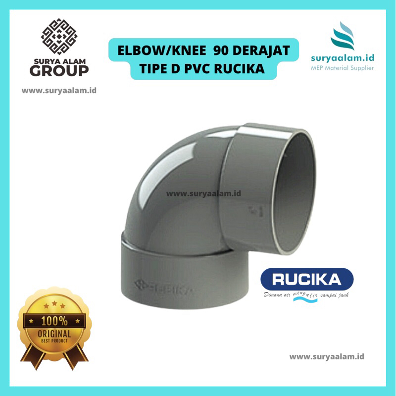 Jual ELBOW D 1 1/2" FITTING PIPA PVC "RUCIKA" | KNEE 1 1/4" RUCIKA| SAMBUNGAN PIPA AW 2” RUCIKA ...