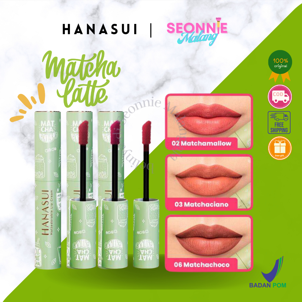 Jual Hanasui Mattedorable Lip Cream Matcha Latte Edition | Shopee Indonesia