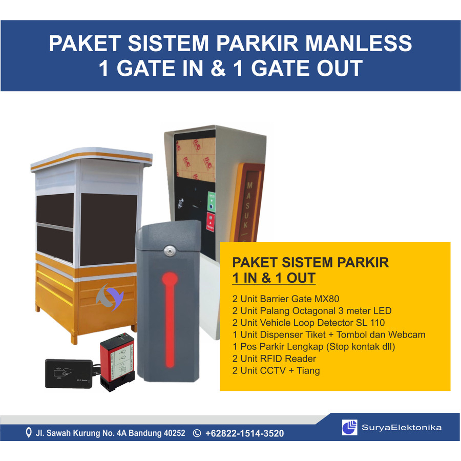 Jual Paket Palang Parkir Manless (1 Pintu masuk dan 1 Pintu Keluar ...
