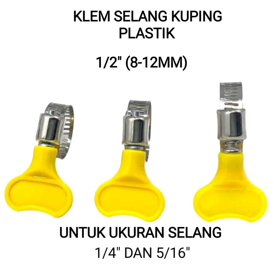 Jual tainless Klem Selang Kuping Plastik / Klem Selang Gas Air 1/2 5/8 ...
