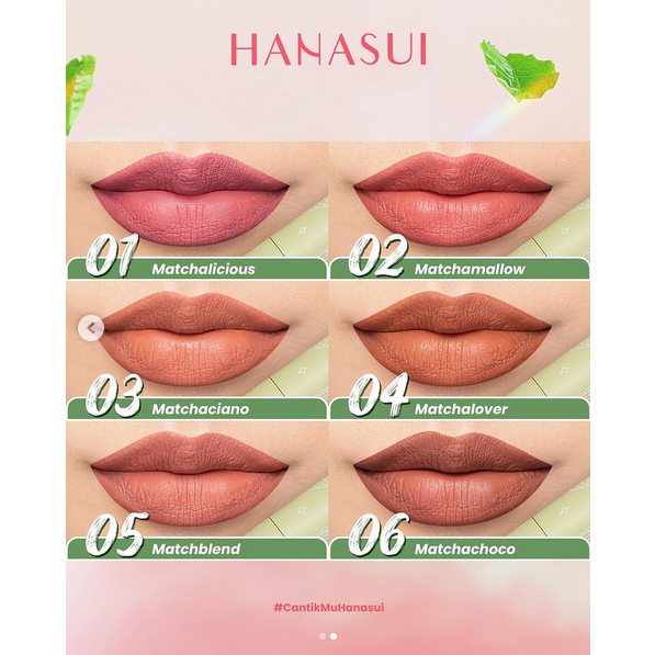 Jual HANASUI MATTEDORABLE LIP CREAM MATCHA EDITION VARIAN NO 01 SAMPAI ...