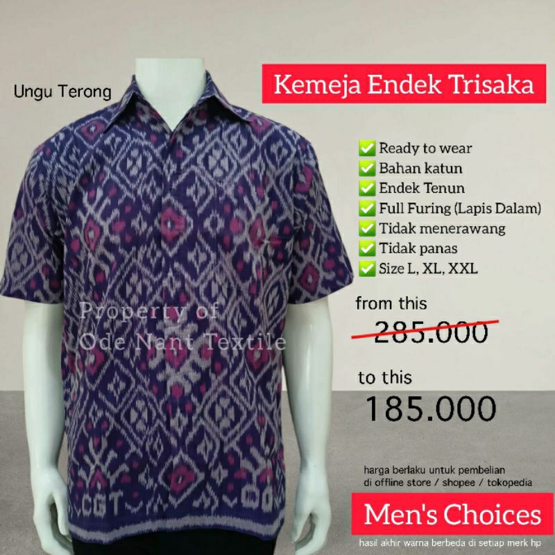 Jual KEMEJA ENDEK TENUN BALI TRISAKA & PANDAWA JUMBO 3L | Shopee Indonesia