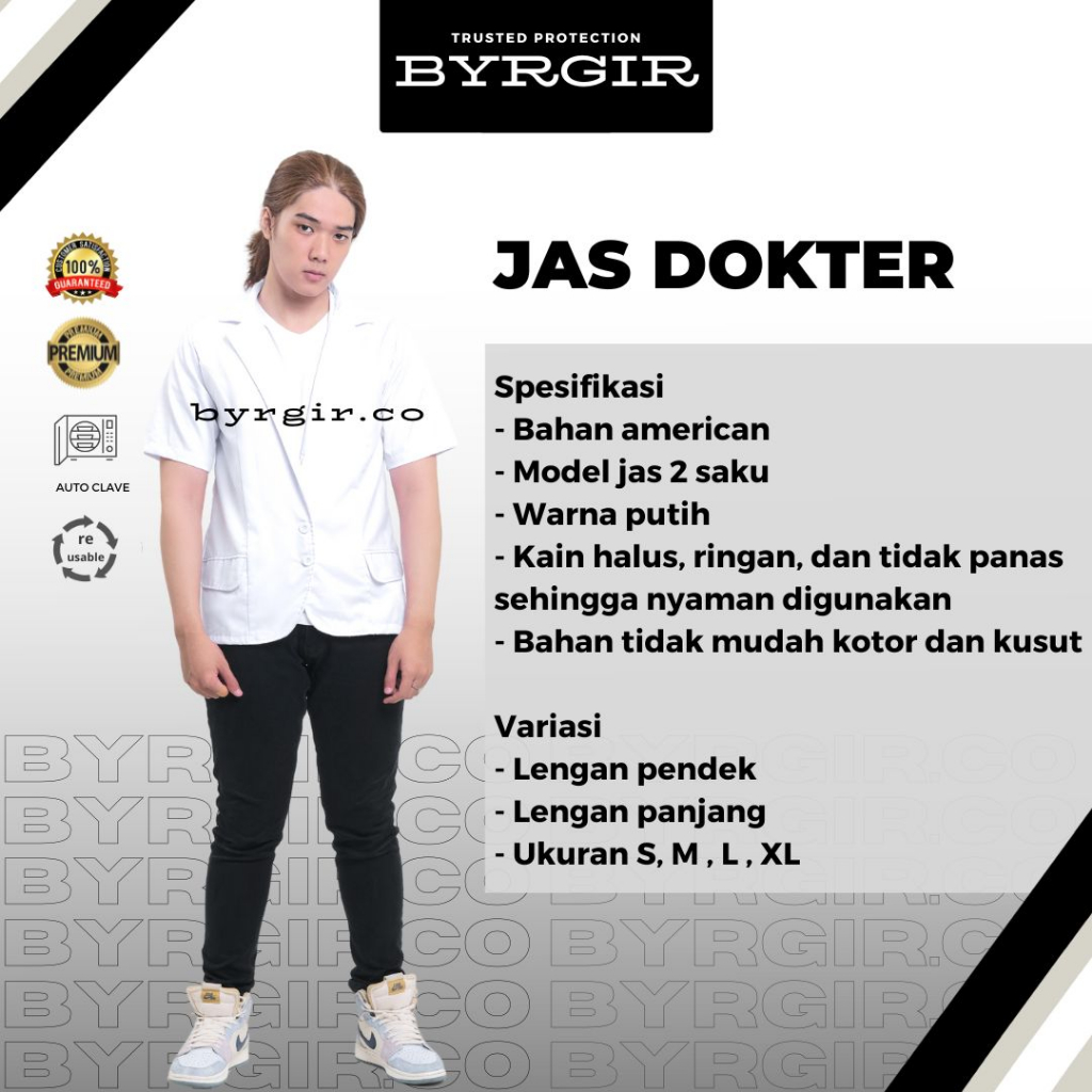 Jual BYRGIR Jas Snell Snelly Snelli Sneli APD Jas Dokter Wanita Jas ...