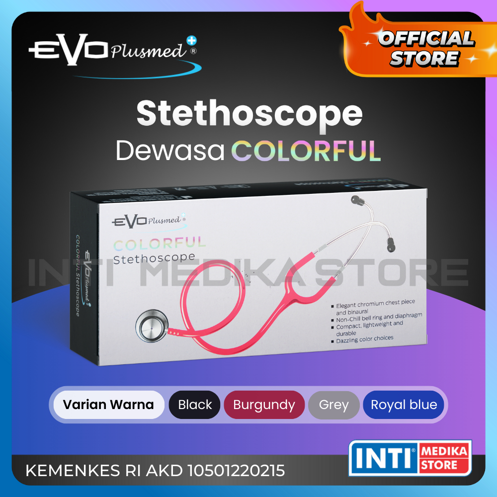 Jual EVO Plusmed - Adult Stethoscope COLORFUL | Stetoskop Dewasa Evomed | Shopee Indonesia