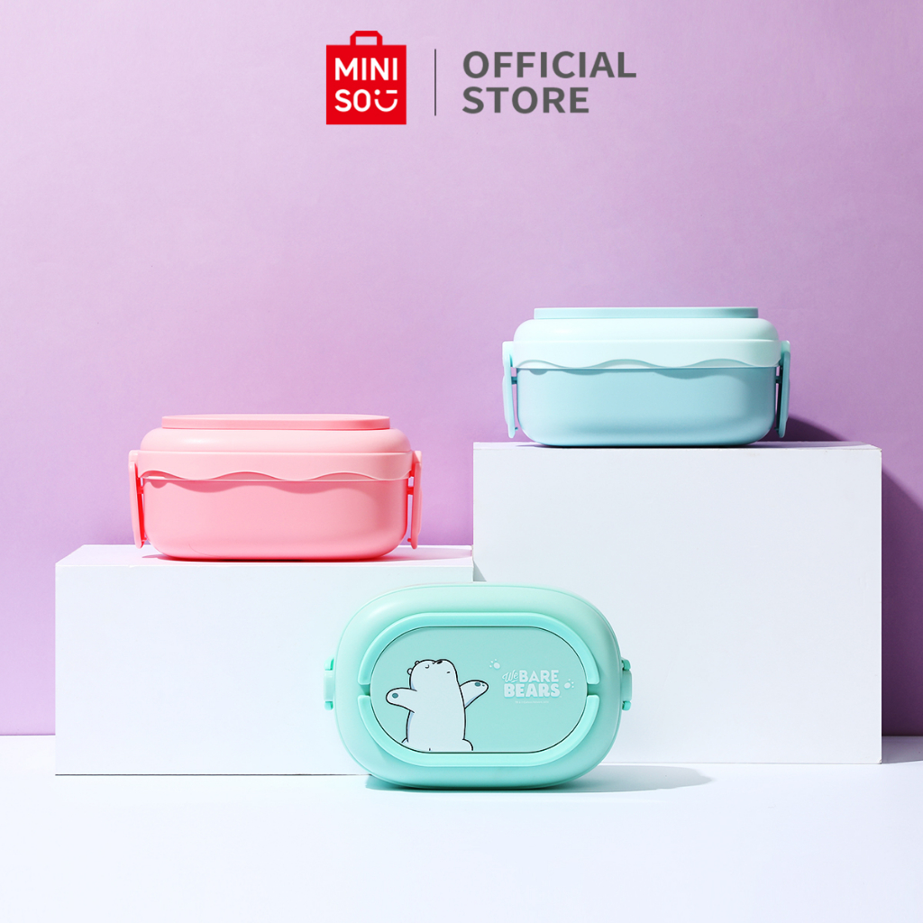 Jual Miniso Kotak Makan We Bare Bears Lunch Box Set Dua Lapisan Double ...